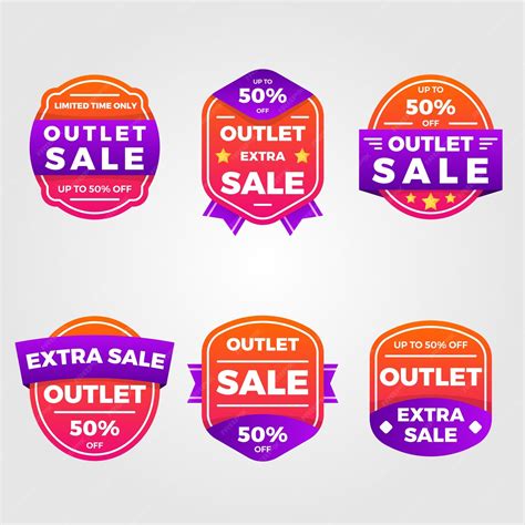 Free Vector Gradient Outlet Label Collection