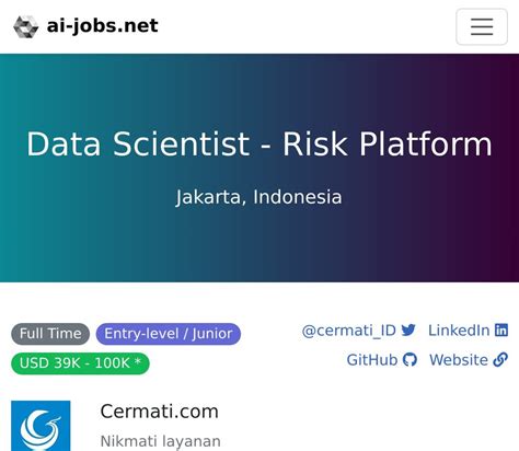 Hiring Data Scientist Risk Platform In Jakarta Indonesia Raiml