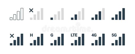 signal strength 4g mobile phone reception bar icon 5g signal strength
