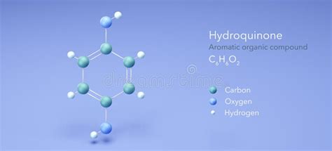 Hydroquinone Molecular Structures Aromatic Organic Compound 3d Model Structural Chemical