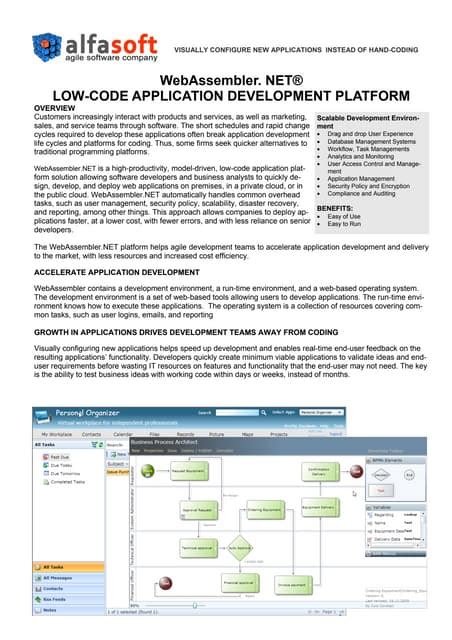 Webassembler Net® Business Process Management System Pdf Operating