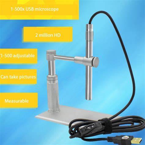 2mp Usb Digital Microscope 500x 8 Led Camera Stand Grandado