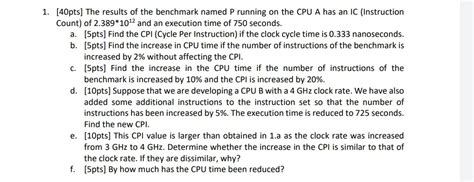 Solved Pts The Results Of The Benchmark Named P Chegg