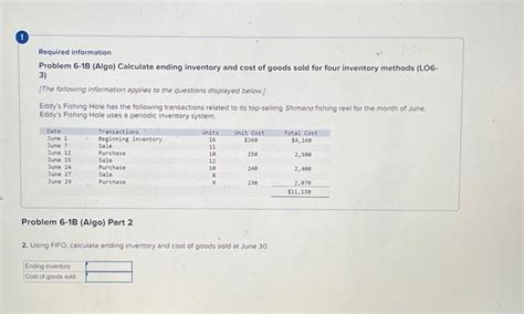 Solved Required Information Problem B Algo Calculate Chegg