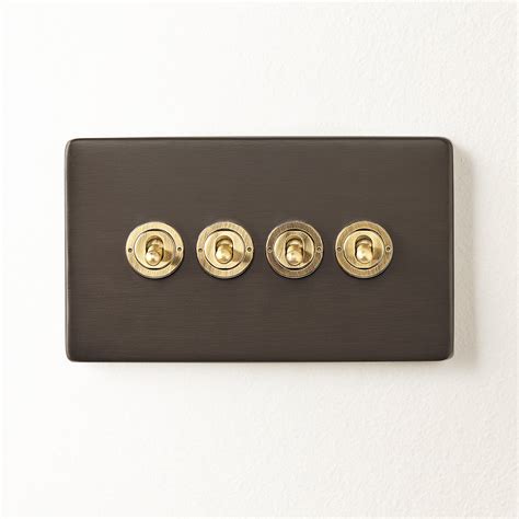 Four Gang 2 Way Florence Toggle Switch In Bronze