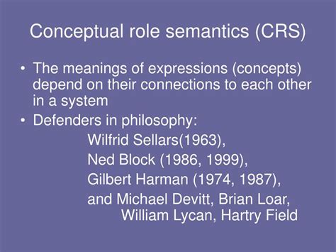 Ppt Conceptual Role Semantics Powerpoint Presentation Free Download