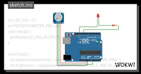 Control Light Dimming Using Potentiometer Variable Resistor Wokwi