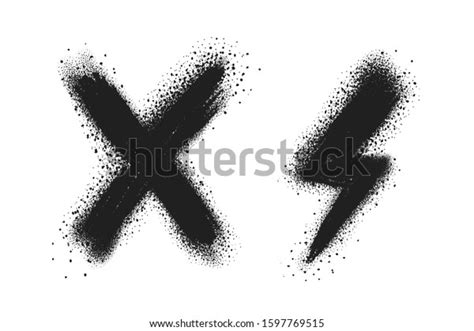 X Thunder Symbol Spray Paint Vector Stock Vector Royalty Free