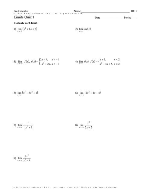 Limits Quiz 1 L Pdf Limits Quiz 1 L Pdf
