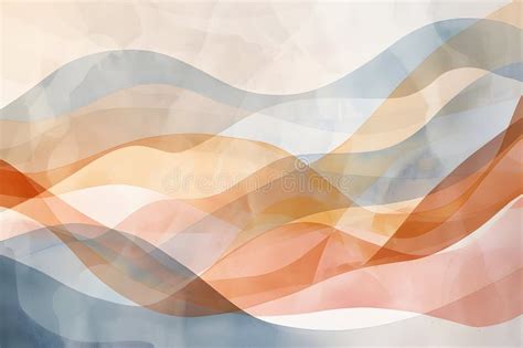 Abstract Waves In Soft Colors Create A Soothing Fluid Visual Effect Stock Illustration