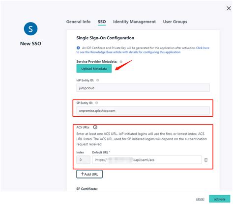 Sso Setup Jumpcloud Saml2 0 Splashtop On Prem Support