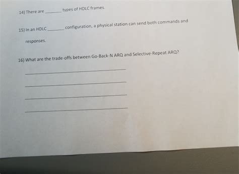 Solved 14 There Are Types Of Hdlc Frames 15 In An Hdlc