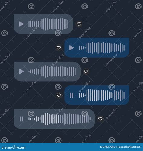 Set Voice Messages Icon With Sound Wave For Social Media Sms Template