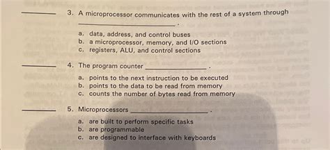 Solved A Microprocessor Communicates With The Rest Of A