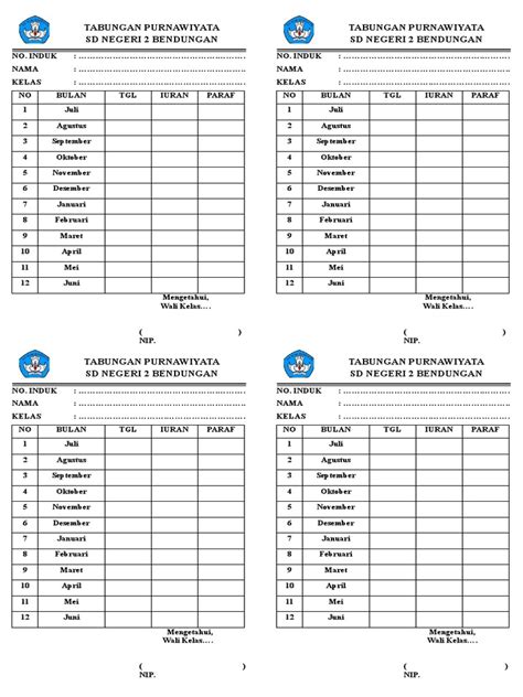 Format Tabungan Purnawiyata Pdf