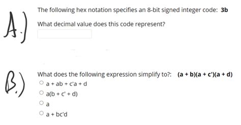 Solved The Following Hex Notation Specifies An Bit Signed Chegg Com