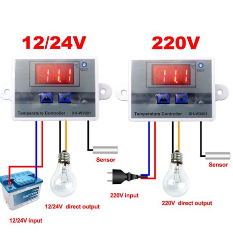 Oem Odm 10a 12v 24v 220vac Digital Led Temperature Controller For Incubator Cooling Heating