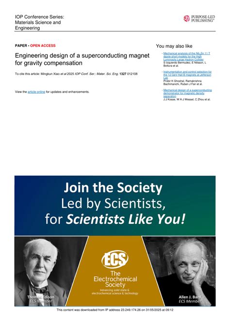 Pdf Engineering Design Of A Superconducting Magnet For Gravity