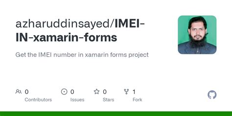 github azharuddinsayed imei in xamarin forms get the imei number in