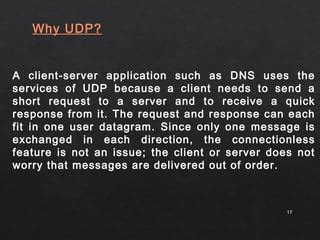 User Datagram Protocol For Msc CS PPT