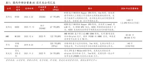 国内外部分重要ai芯片及公司汇总 2024年02月 行业研究数据 小牛行研