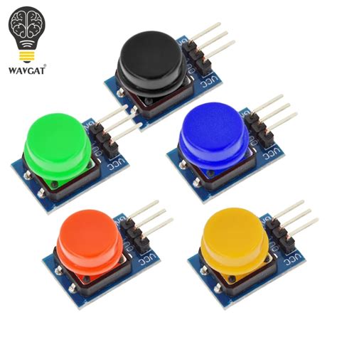 12x12mm 빅 키 모듈 Wavgazt 빅 버튼 모듈 라이트 터치 스위치 모듈 모자 포함 고출력 Arduino용 5 개입module Switchmodule