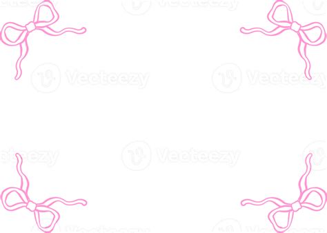 Wavy Bow Rectangle Frame Hand Drawn 55138670 Png