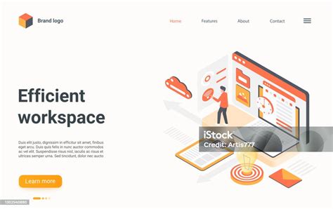 효율적인 작업장 관리 등대 방문 페이지 3d 작업 공간 비즈니스 최적화 순서도에 대한 스톡 벡터 아트 및 기타 이미지 순서도 3차원 형태 개념 Istock