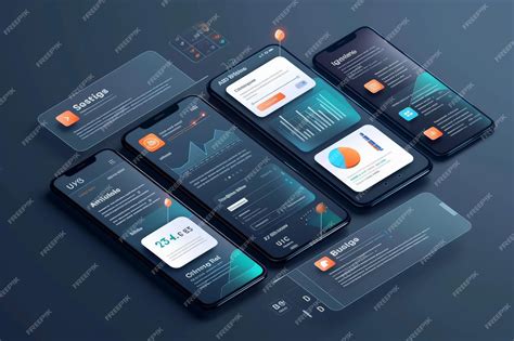 Smartphone Mobile App Interface Mockup With Ui Active Blocks And Connections Ack Of Ui Ux Gui