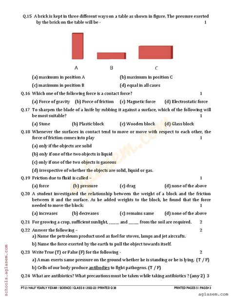 Class 8 Science Half Yearly Question Paper 2024 Download 8th Half Yearly Science Question