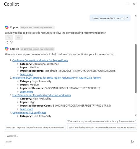 使用 Microsoft Azure Copilot 分析、估計及最佳化雲端成本 Microsoft Learn