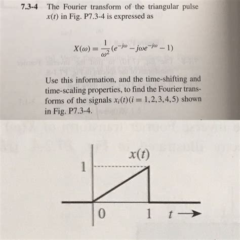 Solved The Fourier Transform Of The Triangular Pulse Chegg