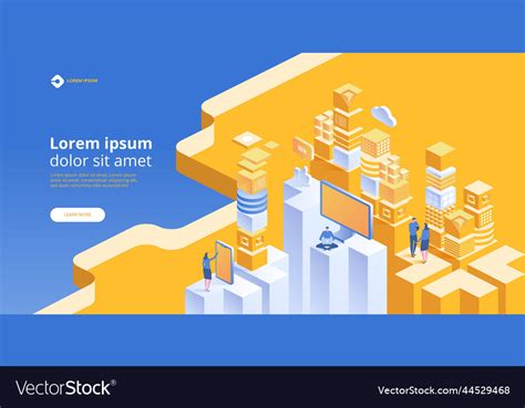 Iot Isometric Concept Internet Of Things Vector Image