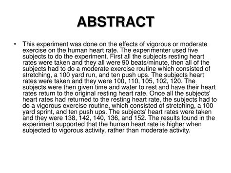 Ppt Effect Of Vigorous And Moderate Exercise On Heart Rate Powerpoint