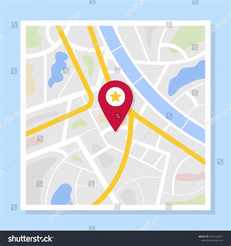Flat Map With Pin Vector Map Pointer Icon Royalty Free Stock Vector Avopix