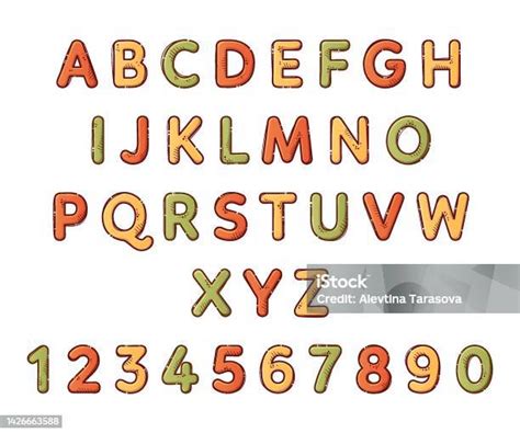 파스타 만화 알파벳 문자와 숫자의 글꼴을 마카로니 형태로 글꼴로 만듭니다 파스타 수프에서 편지 책 카드 배경 섬유 구성을위한 격리 된 개체 벡터 만화 스타일 개념에 대한