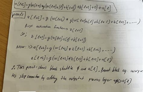 proving resnet block computation mathematically
