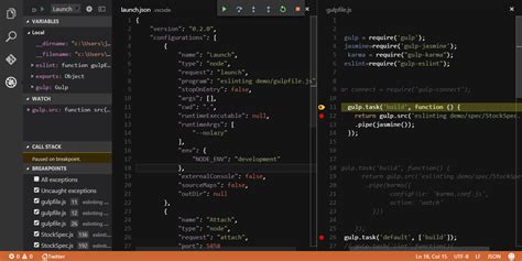 Debugging Jasmine Test Cases Run By Gulp In Visual Studio Code Stack Overflow