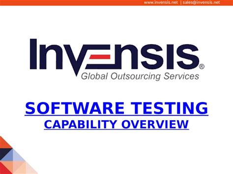 PPTX Software Testing Capability Overview Invensis Technologies DOKUMEN TIPS