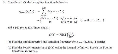 Solved N 00 Fo Ko 3 Consider A 1 D Ideal Sampling