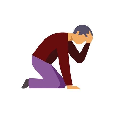 Man Kneeling In Despair Experiencing Stress And Mental Health Issues