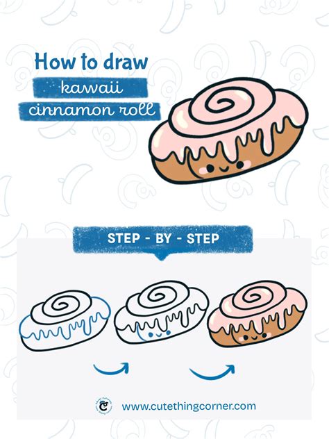 How To Draw A Kawaii Cinnamon Roll Step By Step