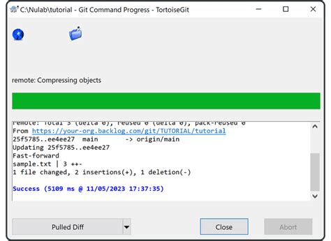 从存储库拉取 Git Tutorial Nulab