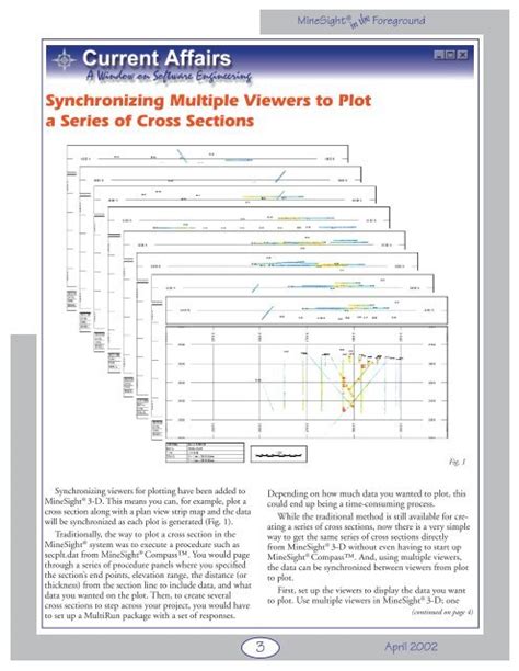 synchronizing multiple viewers to plot a series of cross sections