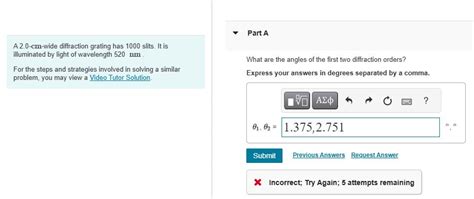 Solved A 2 0 Cm Wide Diffraction Grating Has 1000 ﻿slits