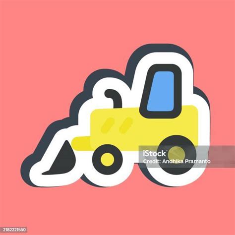 스티커 불도저 중장비 요소 인쇄물 포스터 로고 인포그래픽 등에 적합합니다 건설 산업에 대한 스톡 벡터 아트 및 기타 이미지 건설 산업 건설 장비 건축 Istock