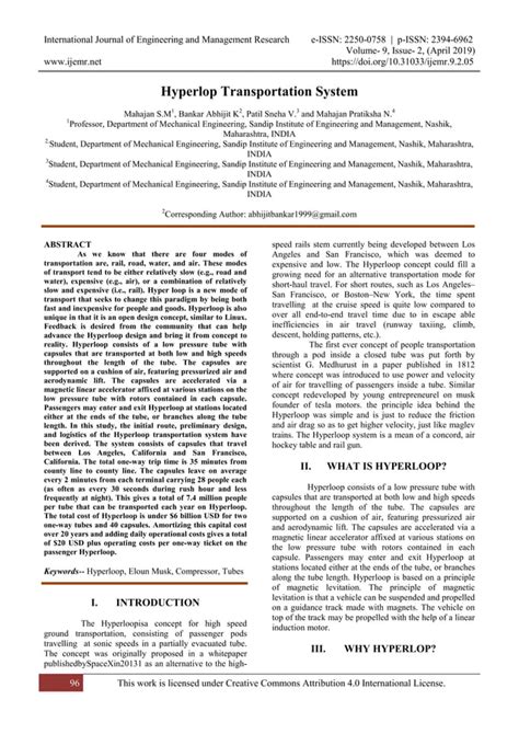 Hyperlop Transportation System Pdf