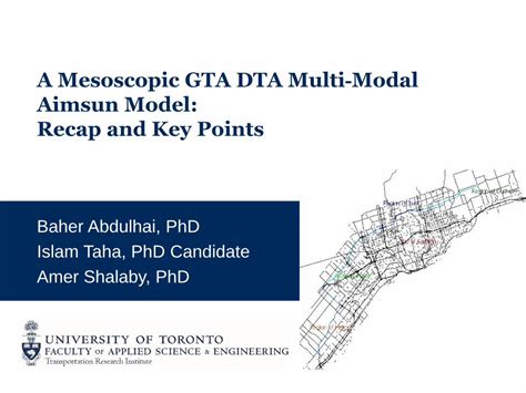 Pdf A Mesoscopic Gta Dta Multi Modal Aimsun Model … And Key Points