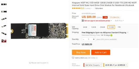Deal Ssd M 2 Kingspec 512gb Disk For Only 88 09