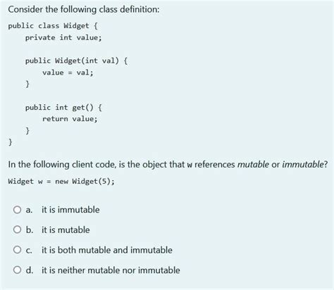 solved consider the following class definition public class